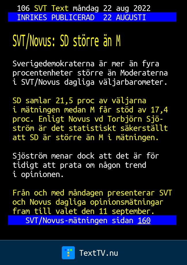 SVT/Novus: SD större än M - SVT Text TV