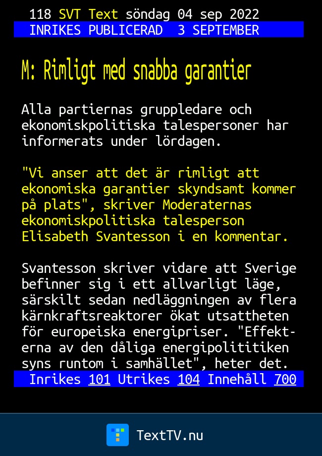 M: Rimligt med snabba garantier - SVT Text TV